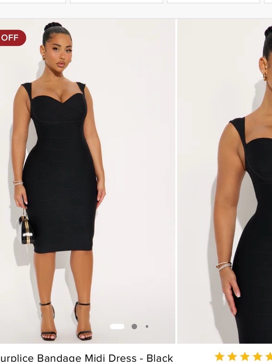 Fashion Nova | Dresses | Fashion Nova Black Bandage Sweetheart Midi ...